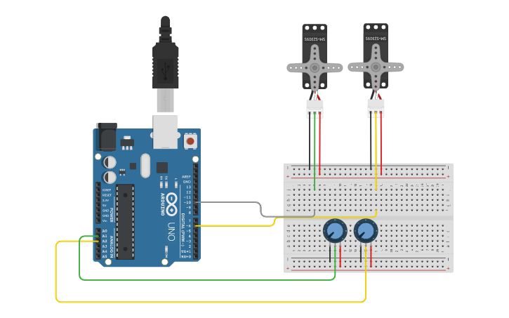 Circuit design Shoulder_Elbow | Tinkercad