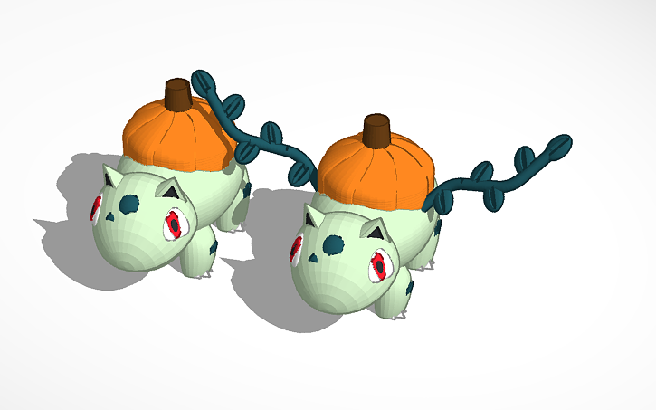3D design halloween pumpkin bulbasaur - Tinkercad