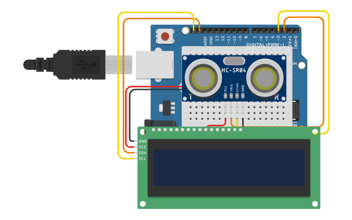 Circuit design Measuring Distance - Tinkercad