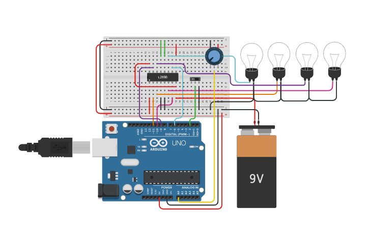 Circuit design Stepper motor Control Simulation - Tinkercad