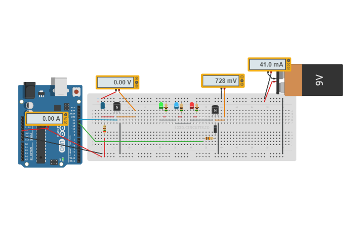 Circuit Design Npn With Arduino And Battery Tinkercad