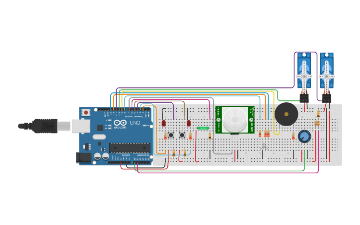 Circuit design The final project: Smart Home System - Tinkercad
