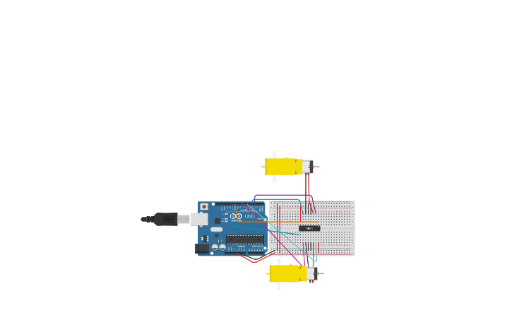 Circuit design Hobby gear motors - Tinkercad