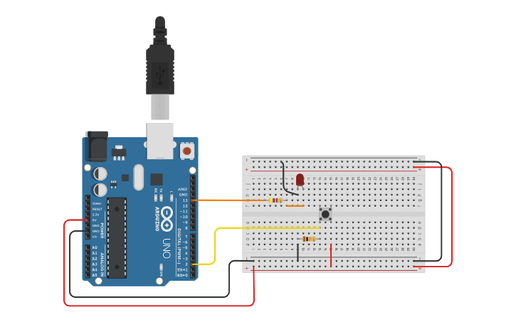 Circuit design Pull-down | Tinkercad