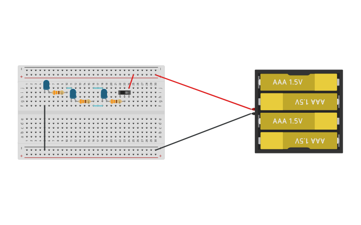 Circuit design Circuito 3 LED | Tinkercad