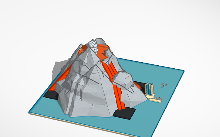 3D design volcano - Tinkercad