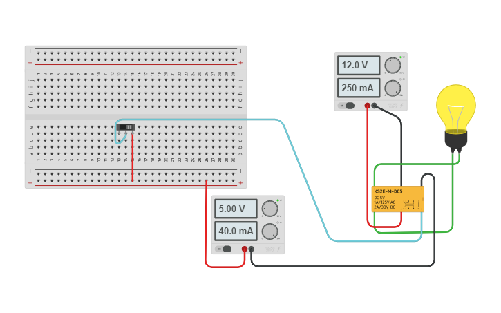 Circuit design Relais (tweepolig) - Tinkercad