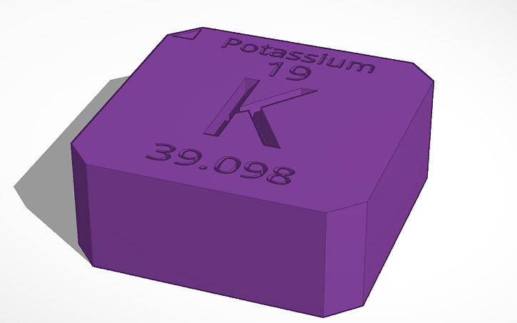 3D design Potassium Periodic Table - Tinkercad