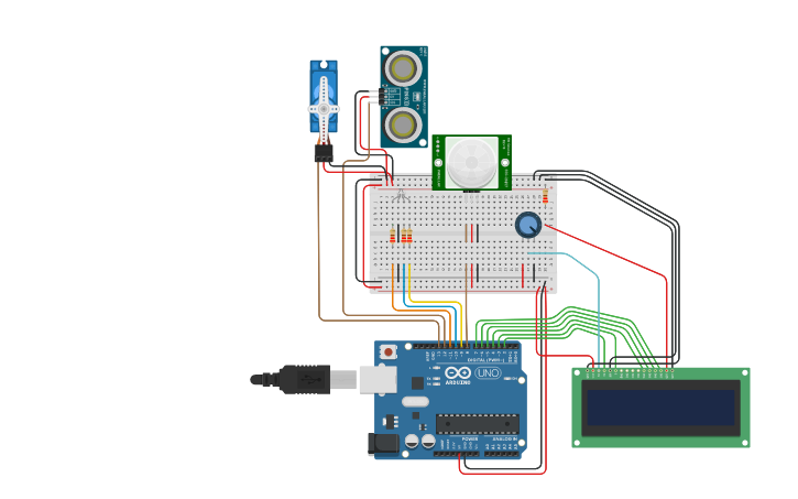 Circuit design Radar System - Tinkercad