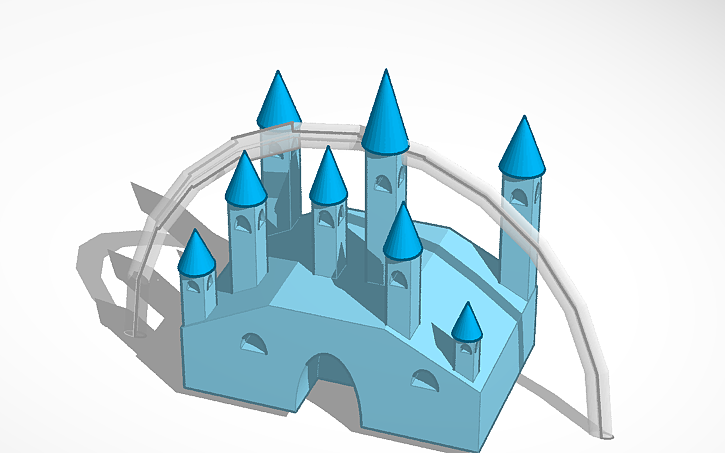 3D design Disney Logo- Castle - Tinkercad