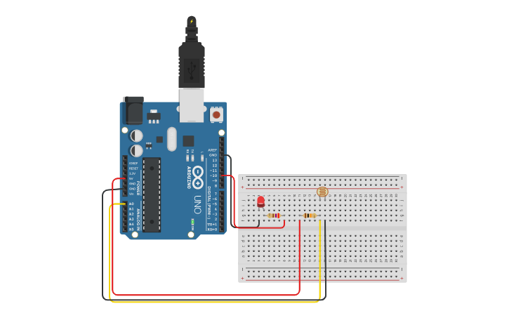 Circuit design LDR Sensor - Tinkercad