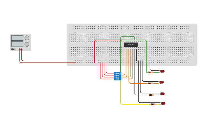Circuit design Binary to gray code - Tinkercad