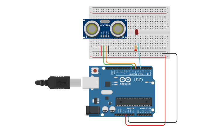 Circuit Design Copy Of Ultrasonic Distance Sensor Led Bar Graph Tinkercad