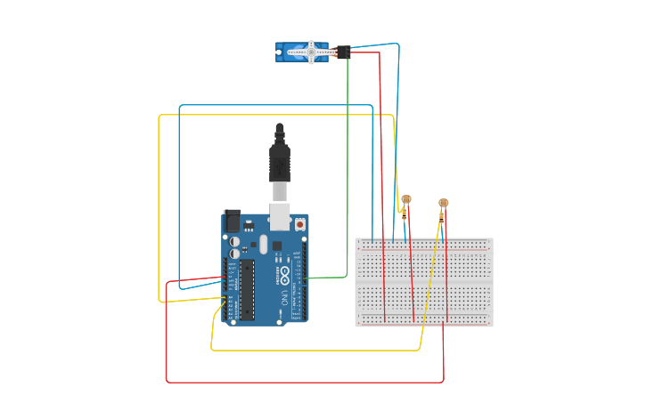 Circuit Design Solar Tracker Tinkercad