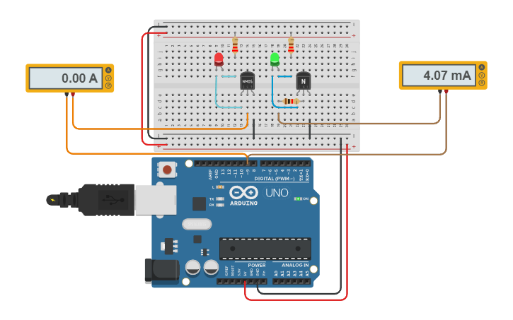 Circuit design Transistor MOSFET - Tinkercad