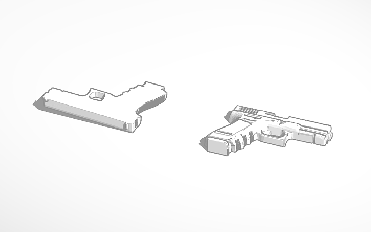 3D design Gun Model - Tinkercad