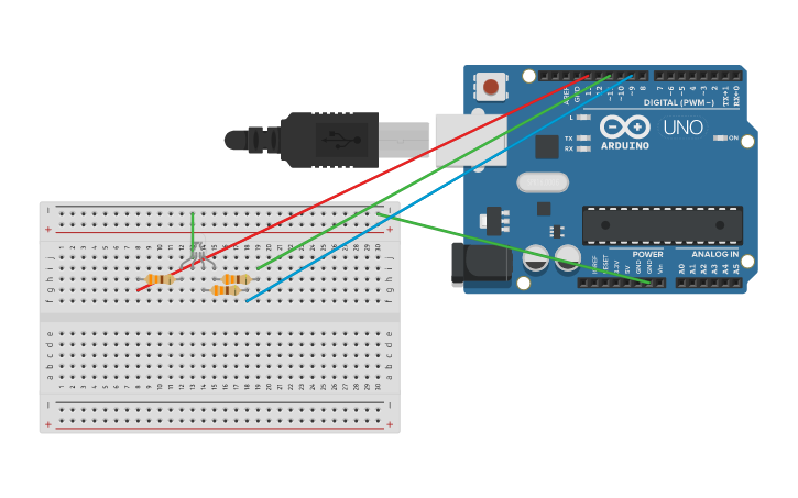 Circuit design LED RGB | Tinkercad