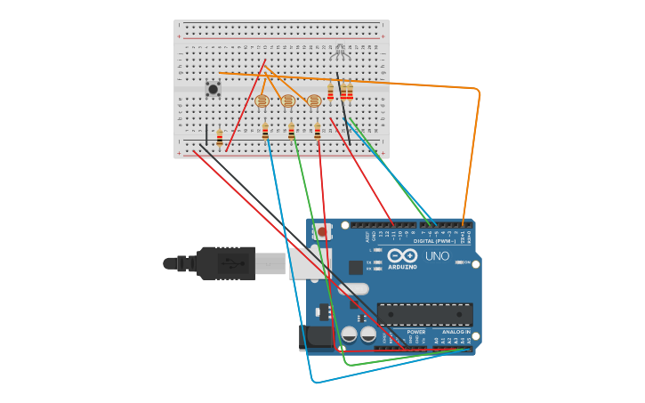 Circuit design LDR,Button controlled RGB LED | Tinkercad Circuit design LDR,Button controlled RGB LED | Tinkercad