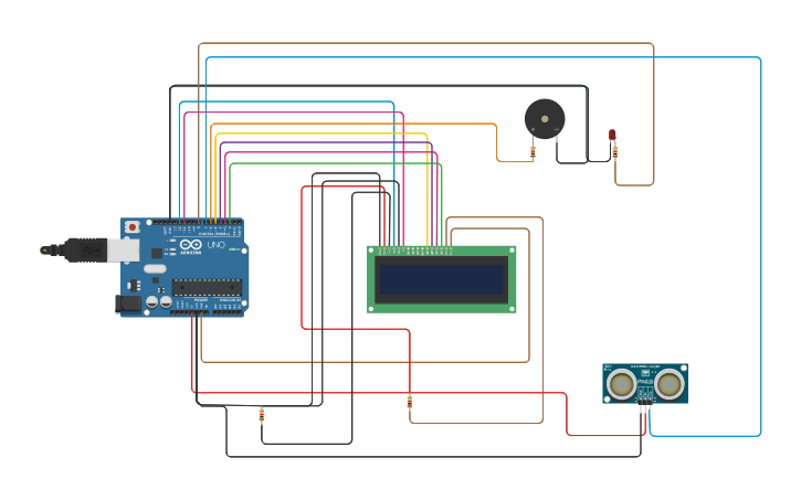 Circuit Design Arduino 3 Ultrasonic Sensor Tinkercad