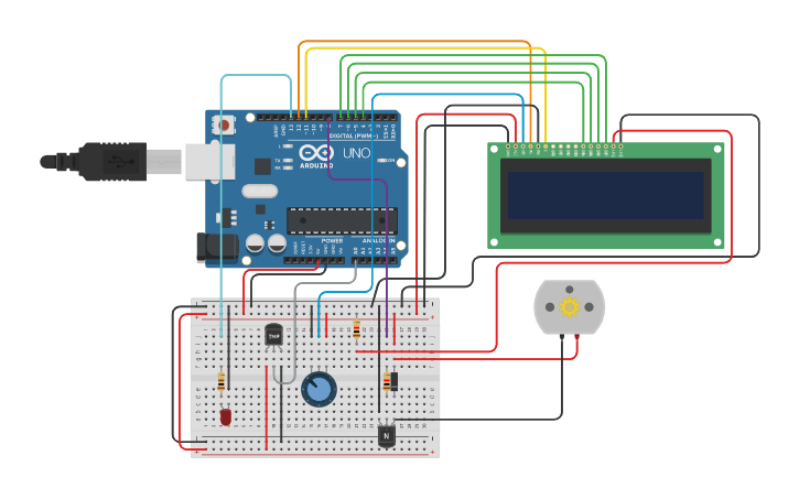 Circuit Design Automatic Room Temperature Control System Tinkercad