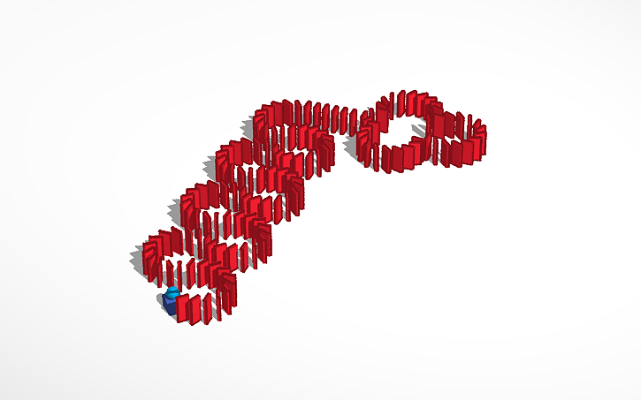 3D design domino effect - Tinkercad
