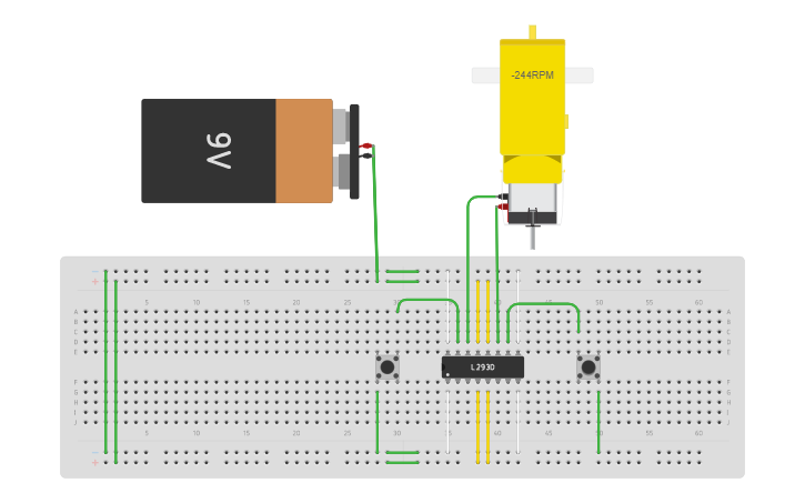 Circuit design puente H y sensor | Tinkercad