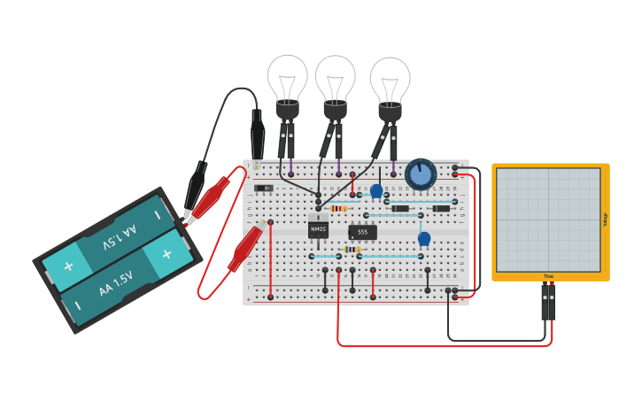 Circuit design 3V LED Dimmer - Tinkercad