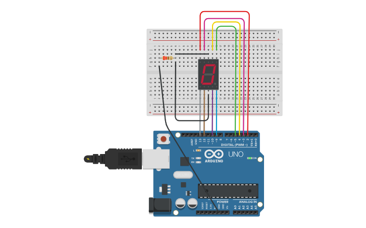 Circuit design 7Segment | Tinkercad