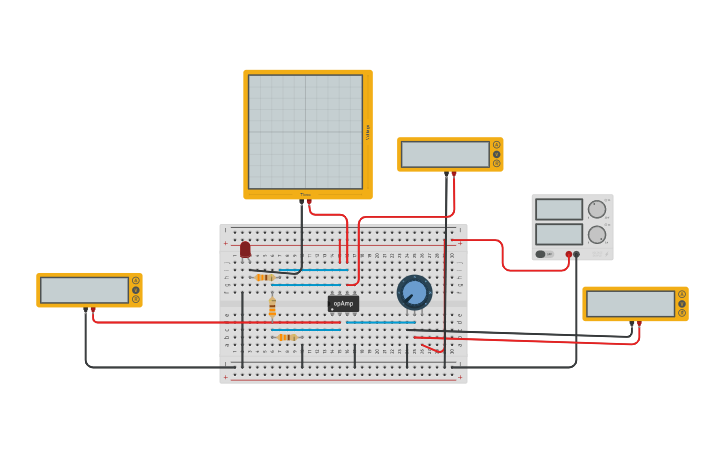 Circuit design AMP OP CON LDR | Tinkercad