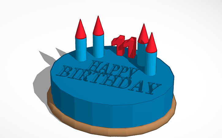 3D design Birthday Cake - Tinkercad
