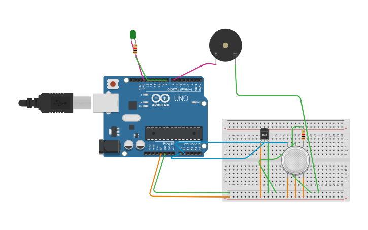 Circuit design Alarm System - Tinkercad