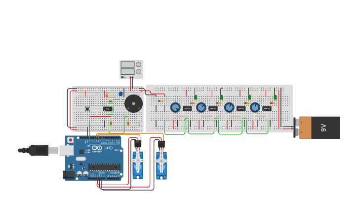 Circuit design Automatic Dam Shutter - Tinkercad