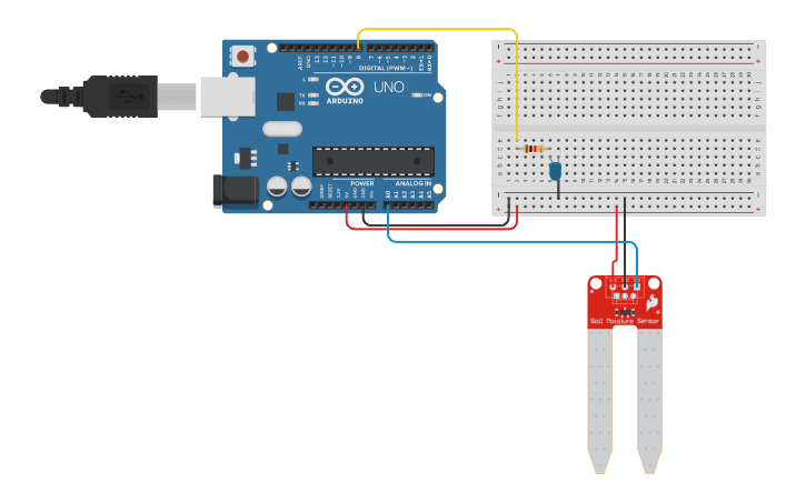 Circuit design TPC_sensor de humedad de suelo - Tinkercad