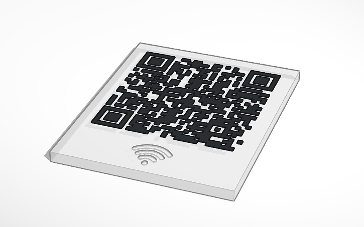 3d Design Wifi Qr Code Sign With Embedded Magnet And Nfc Recess Tinkercad