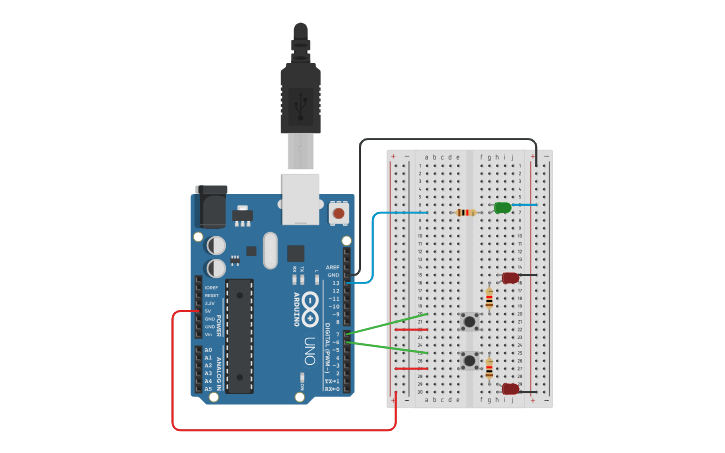 Circuit design XOR GATE - Tinkercad