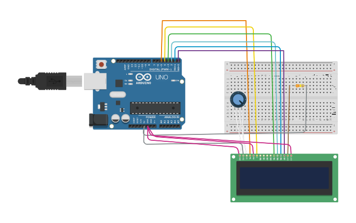 Circuit design LCD Display Interfacing with Arduino - Tinkercad Circuit design LCD Display Interfacing with Arduino - Tinkercad