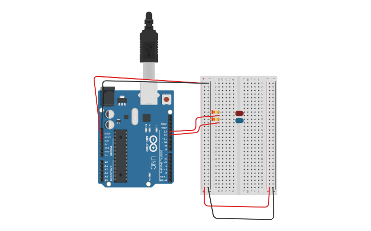 Circuit design Blinking LED - Tinkercad