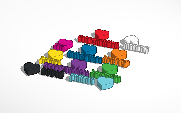 3D design All undertale souls - Tinkercad