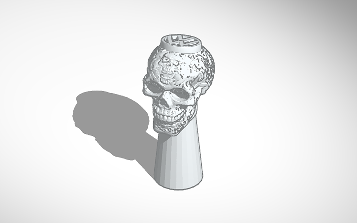 3D design celtic skull vanagon shifter with vw logo - Tinkercad