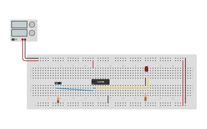 Circuit design NOT Gate using NAND Gate | Tinkercad
