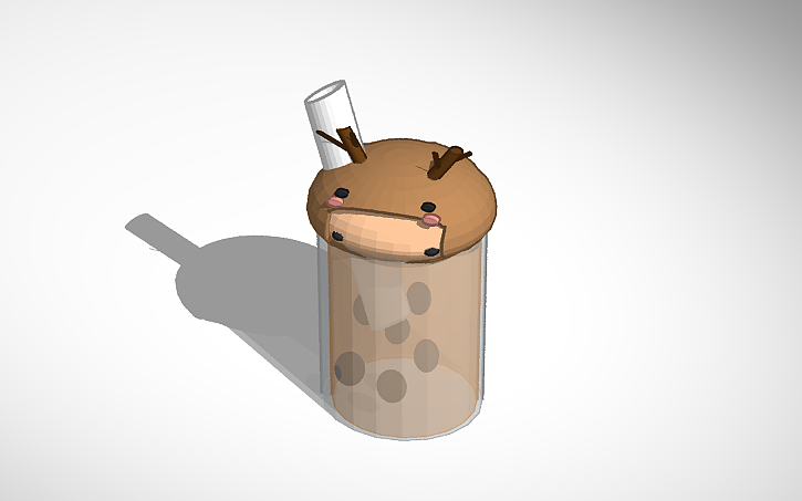 3D design Deer chibi boba 🧋 🎧🎤 | Tinkercad