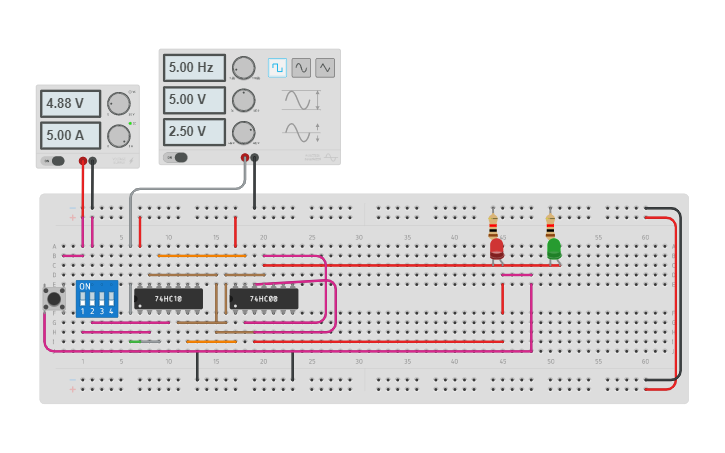 Circuit design JK FF basic | Tinkercad