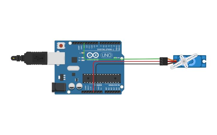 Circuit design Arduino Uno R3 ile Servo Motor - Tinkercad