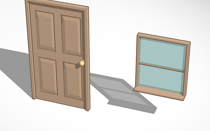 3D design Door and Window - Tinkercad