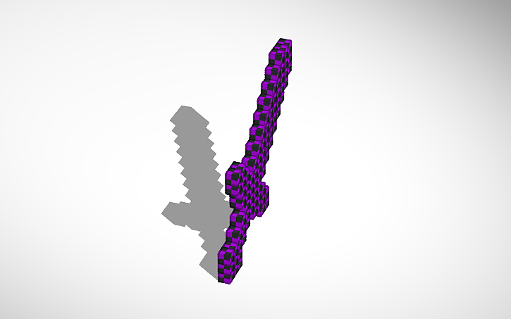3D design untextured minecraft sword - Tinkercad