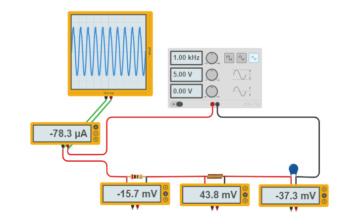 Circuit design Copy of RLC CA - Tinkercad