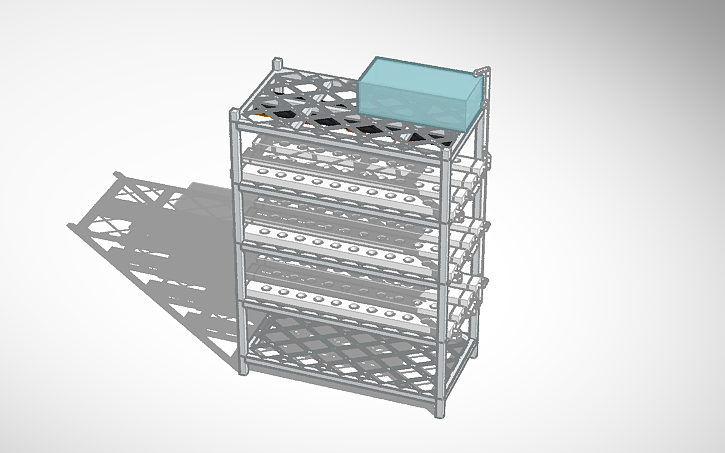 3D design Hydroponic Rack - Tinkercad