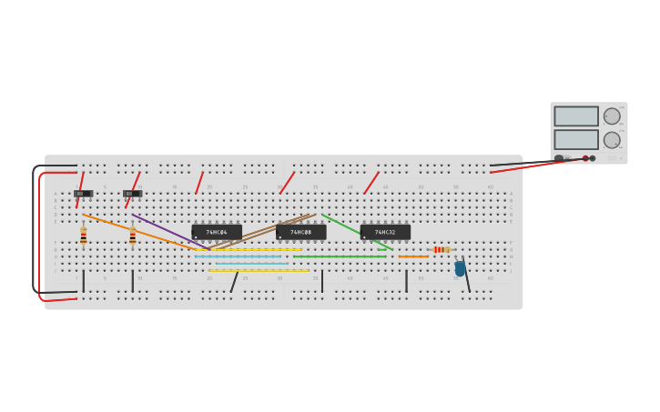 Circuit design CIRCUITOS COMBINACIONALES LOGICA DE UNOS | Tinkercad