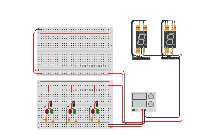 Circuit design 7segment - Tinkercad