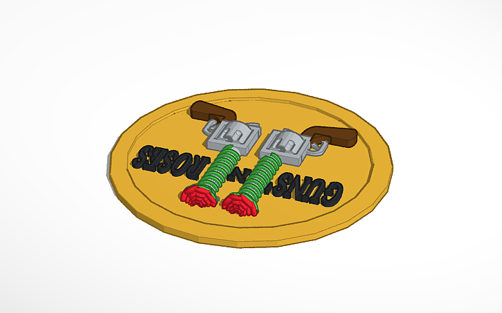 3D design Guns' N Roses token - Tinkercad